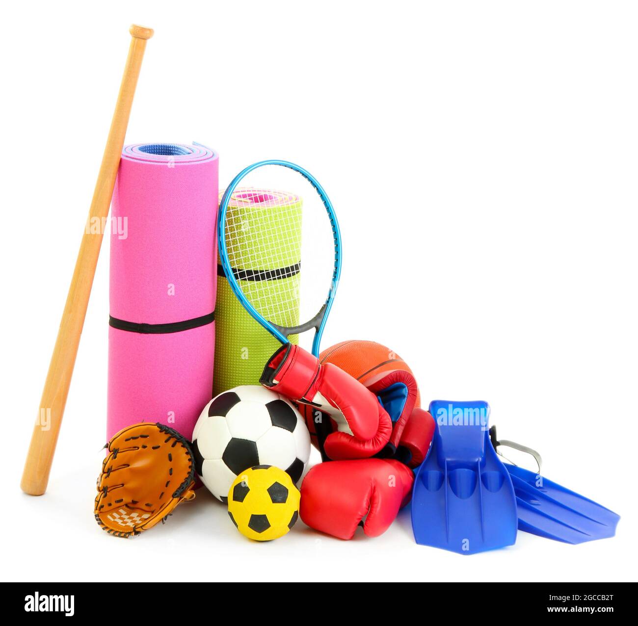 Sport equipment isolated on white Stock Photo - Alamy