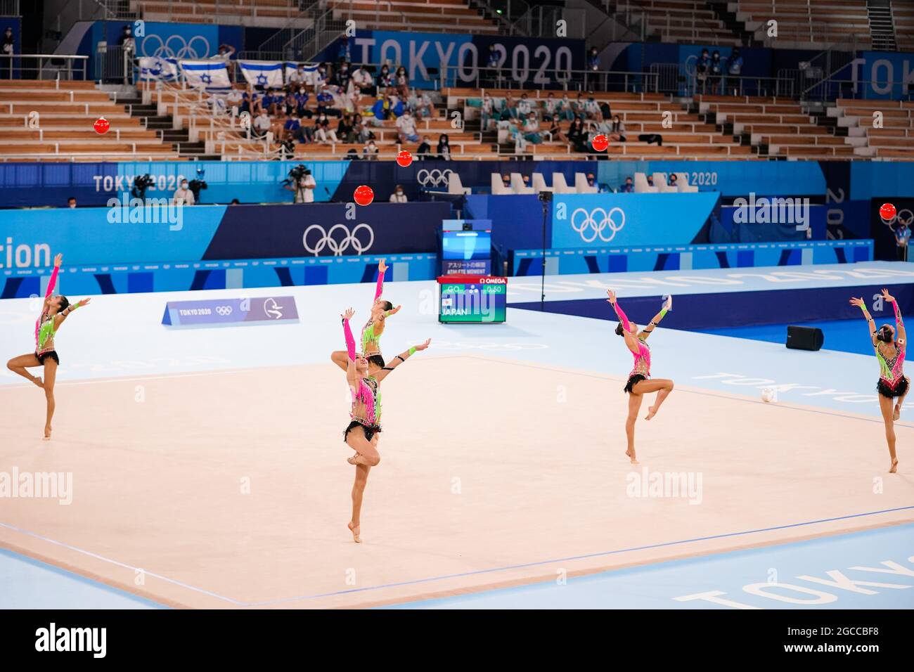 Tokyo, Japan. 8th Aug, 2021. Japan Team Group (JPN) Rhythmic Gymnastics ...