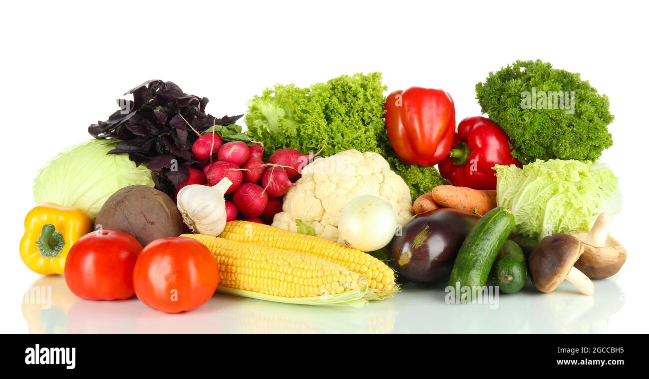 Different vegetables isolated on white Stock Photo - Alamy