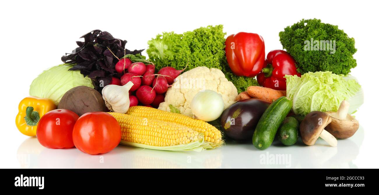 Different vegetables isolated on white Stock Photo - Alamy