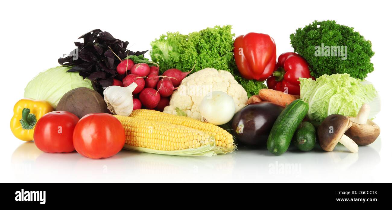Different vegetables isolated on white Stock Photo - Alamy