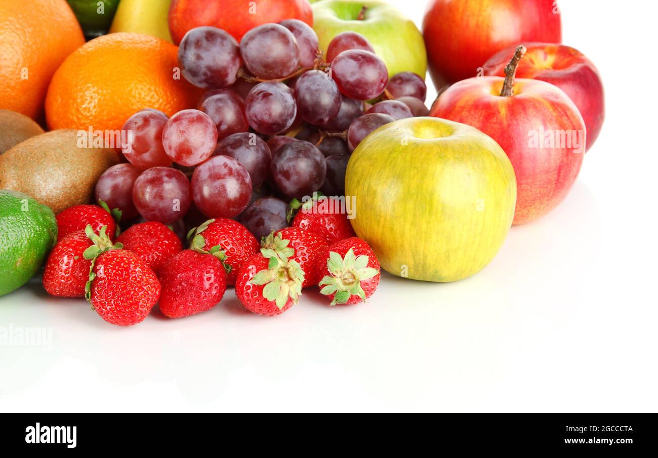 Different fruits isolated on white Stock Photo - Alamy