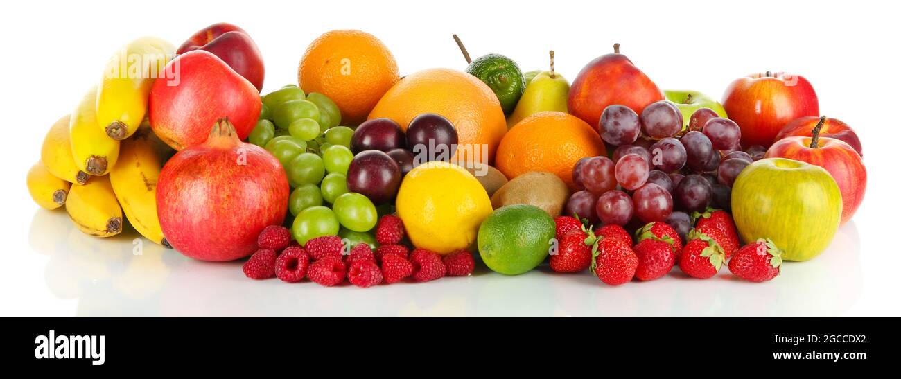 Different fruits isolated on white Stock Photo - Alamy
