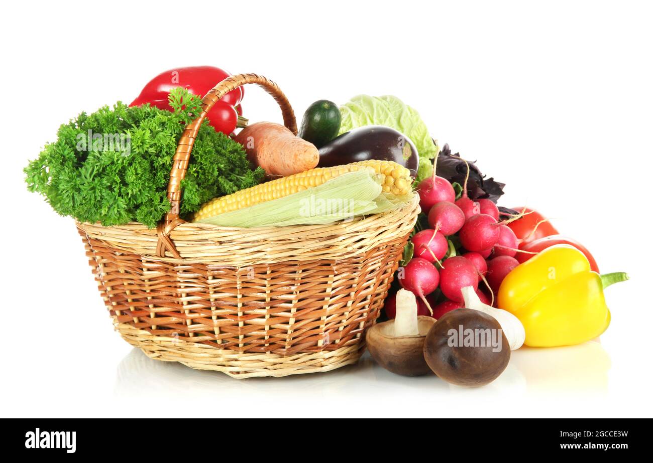 Different vegetables isolated on white Stock Photo - Alamy