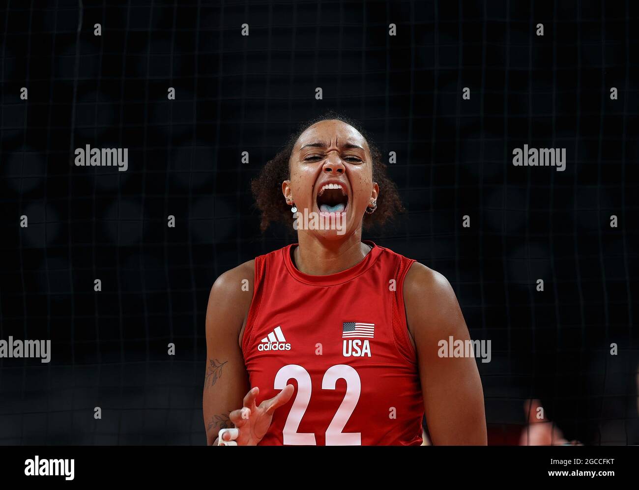 Tokyo, Japan. 8th Aug, 2021. Haleigh Washington of Team USA reacts ...