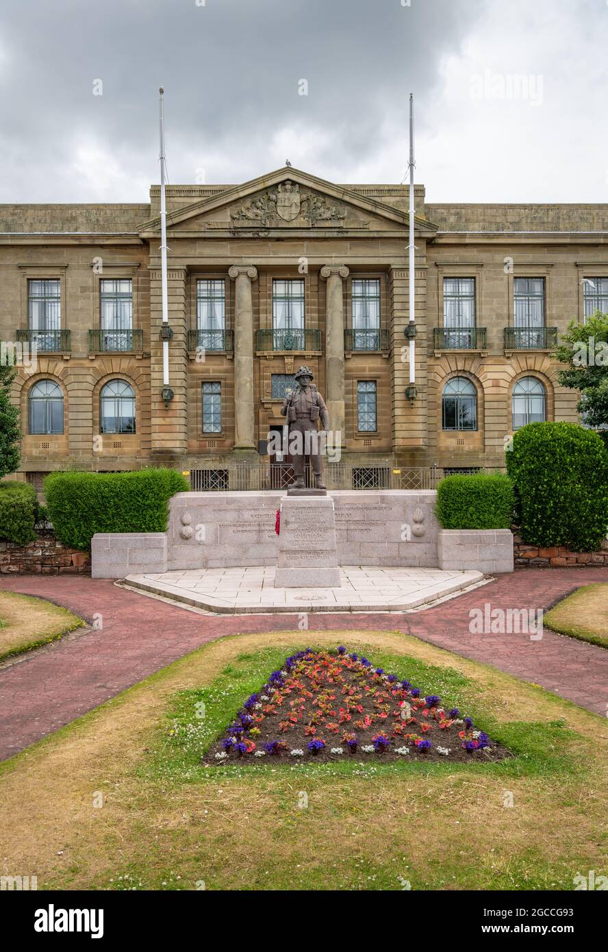 Ayrshire war memorial in front of Ayrshire County Council buildings ...
