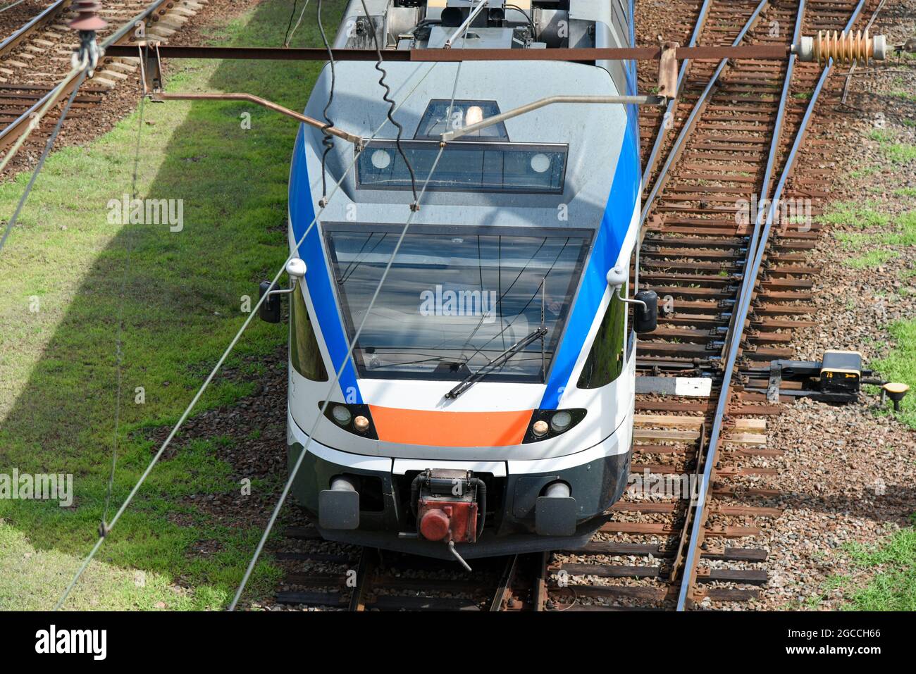 The main carriage of a modern train on the railway Stock Photo - Alamy