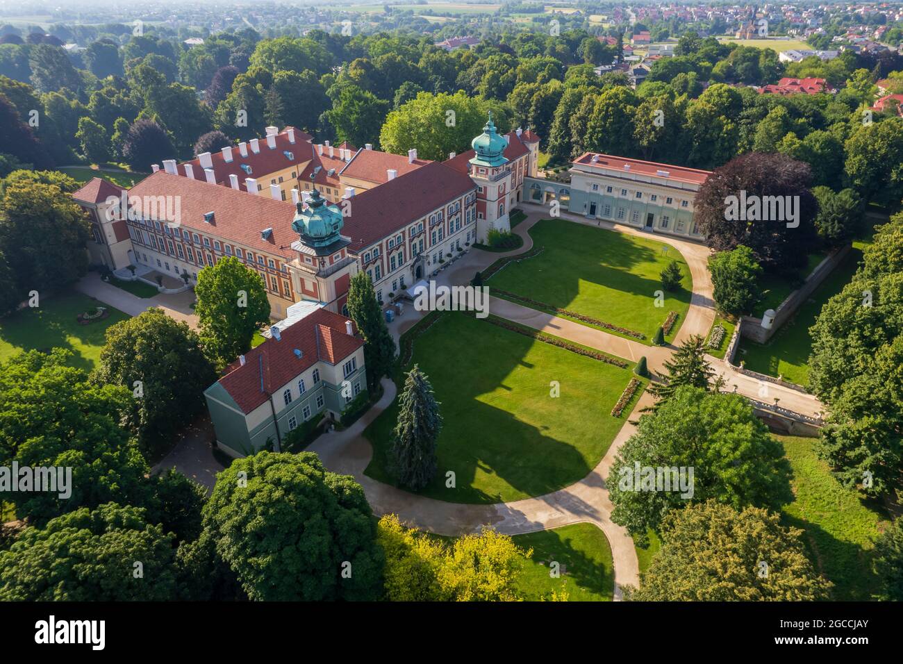 Aerial view of castle in Lancut town Stock Photo - Alamy
