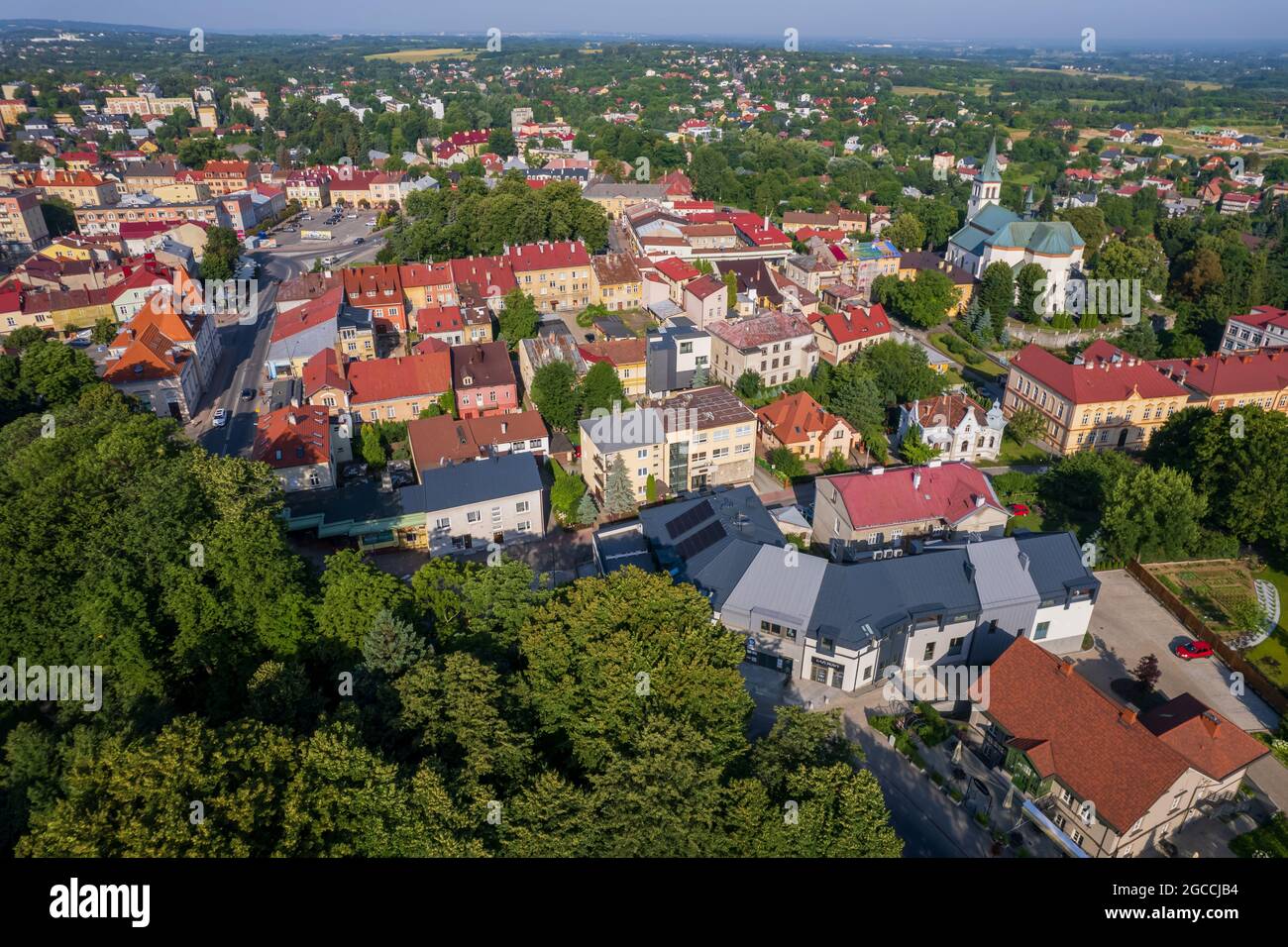Aerial view of Lancut town Stock Photo - Alamy