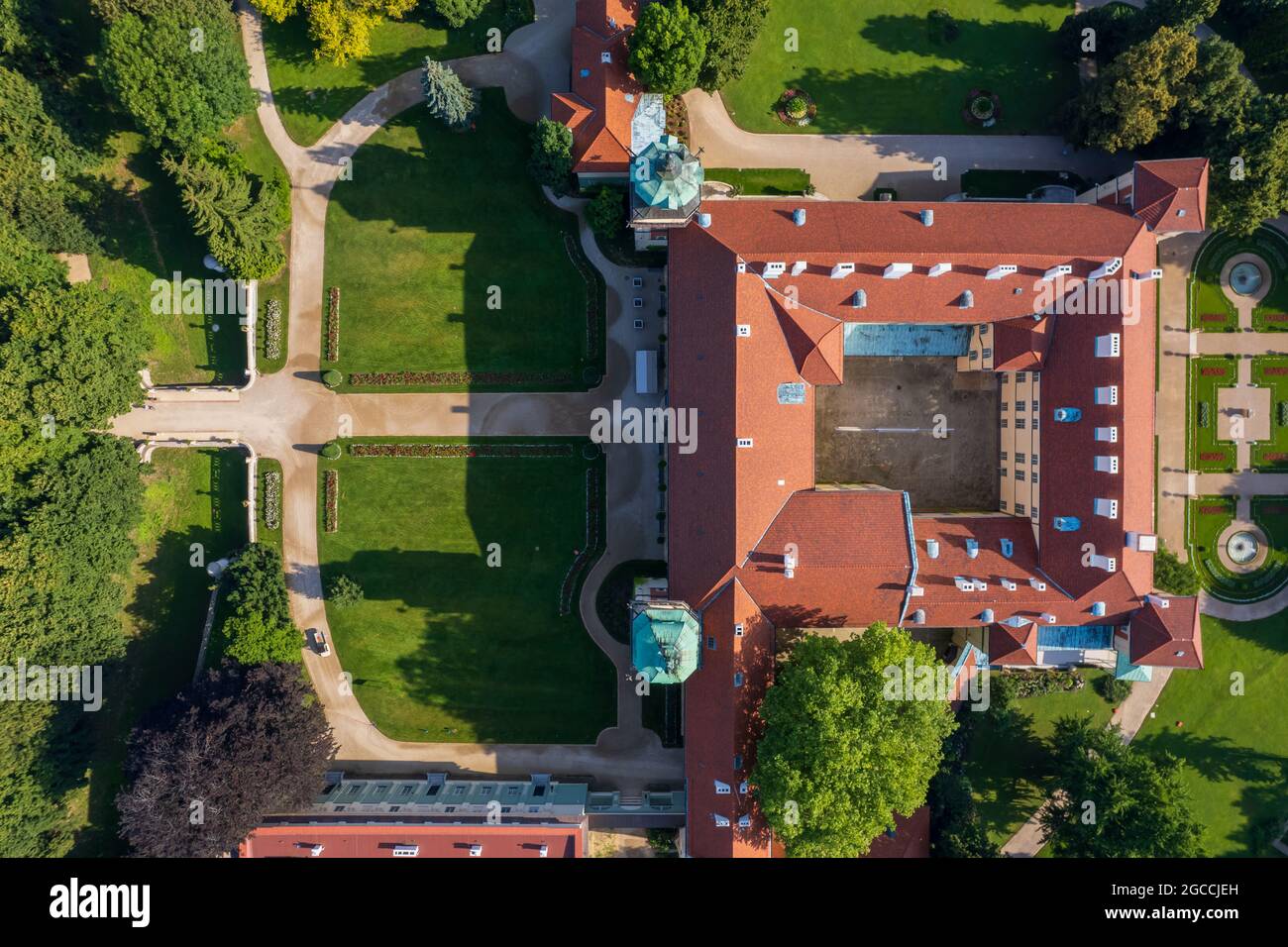 Aerial view of castle in Lancut town Stock Photo - Alamy