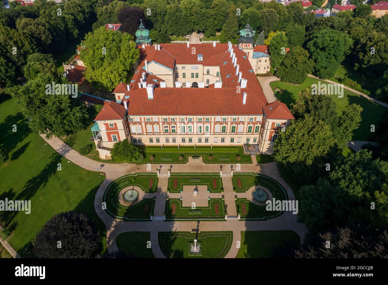 Aerial view of castle in Lancut town Stock Photo - Alamy