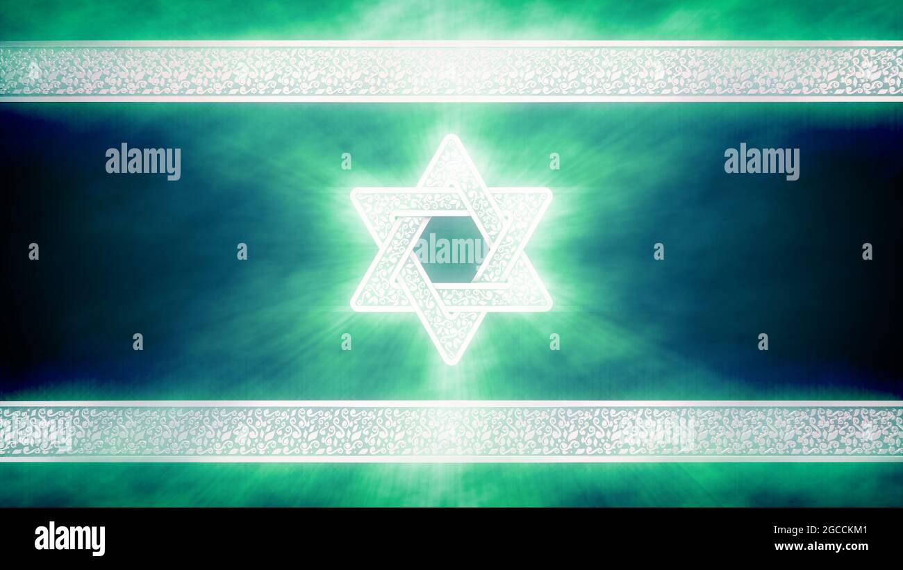 beautiful Israel flag with star of david . concept abstract 3D ...