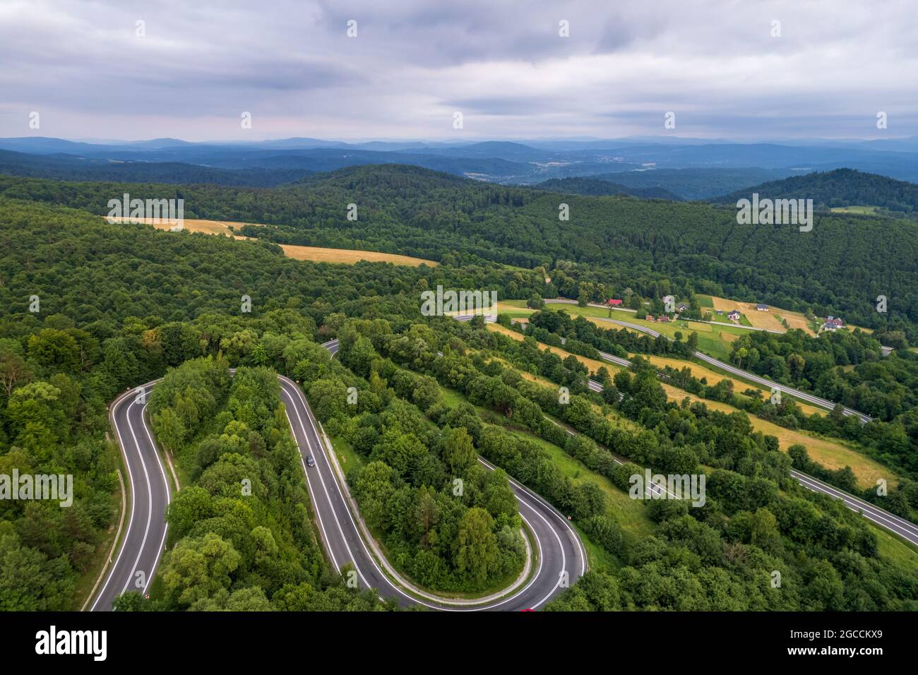 Top drone view road hi-res stock photography and images - Alamy
