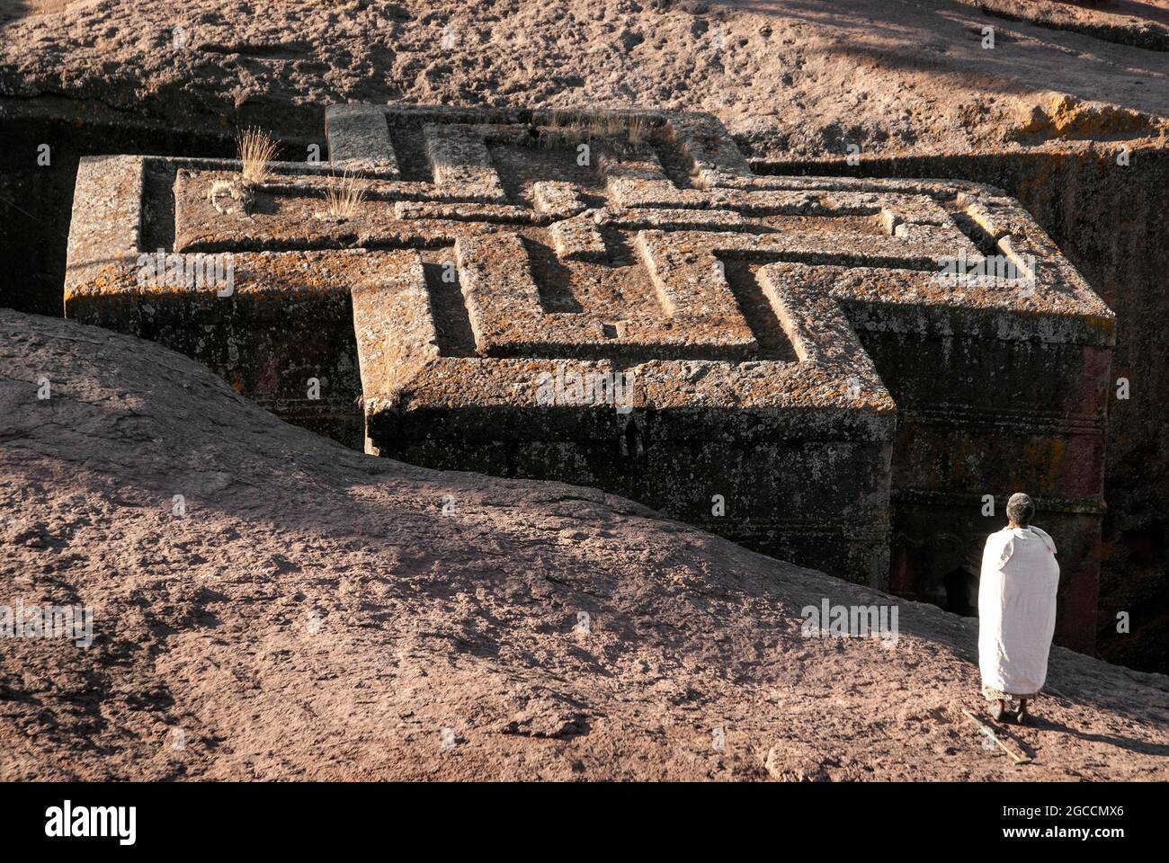 coptic orthodox priest at lalibela ancient rock-hewn monolithic ...