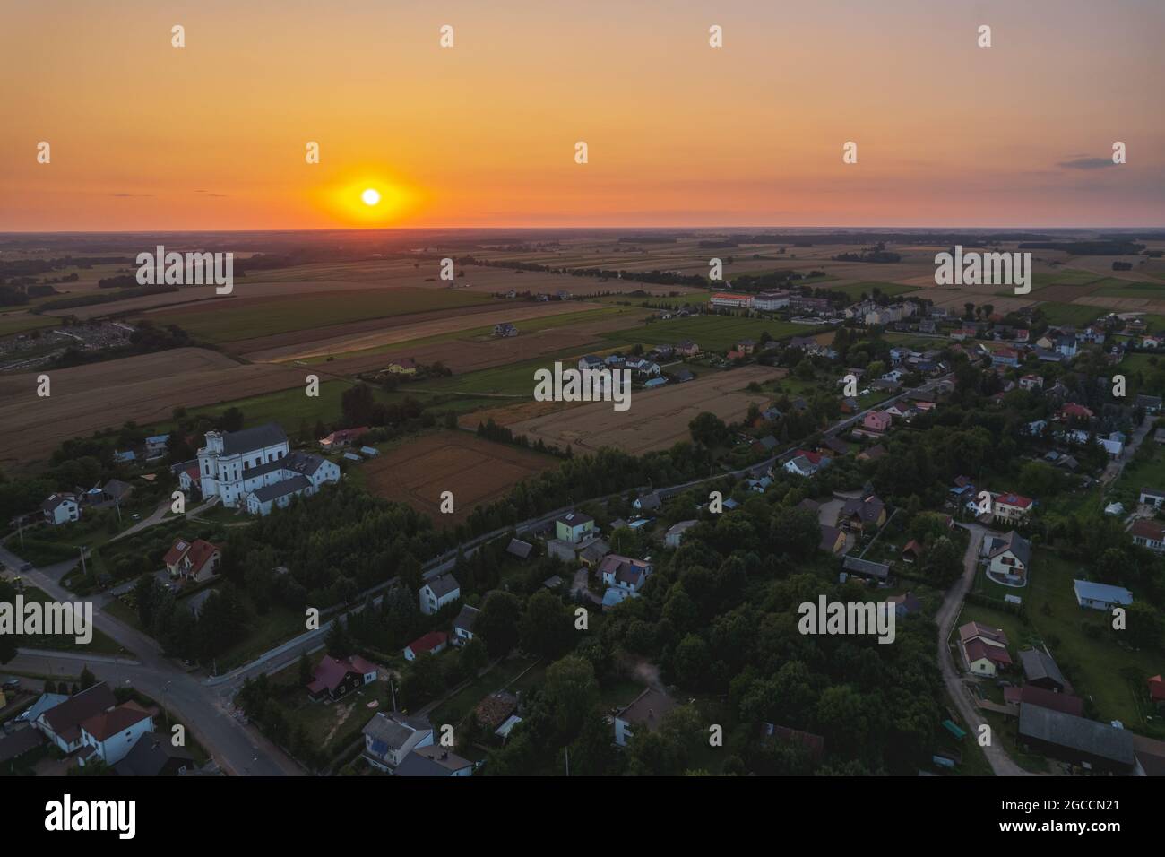 Aerial view of Polish countryside landscape Stock Photo - Alamy