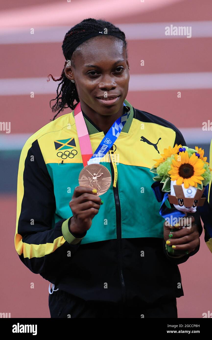 Roneisha McGREGOR of Team Jamaica (JAM) poses with her bronze medal ...