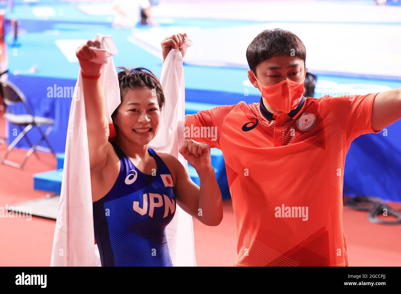 (L-R) Mayu Mukaida, Shota Shidochi (JPN), AUGUST 5, 2021 - Wrestling ...