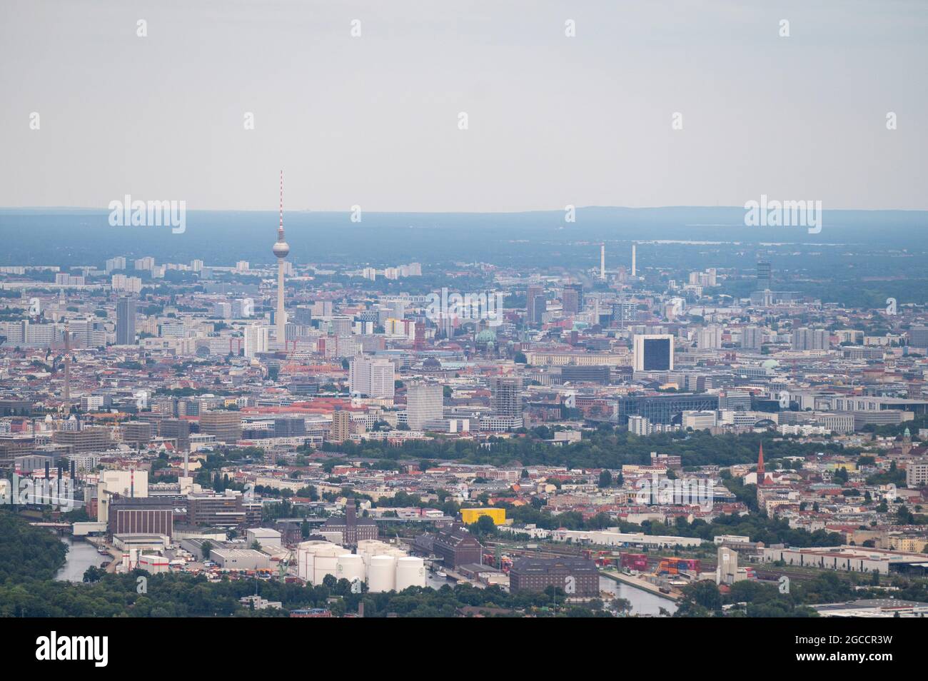07 August 2021, Berlin: Berlin can be seen on an aerial view. (Aerial ...