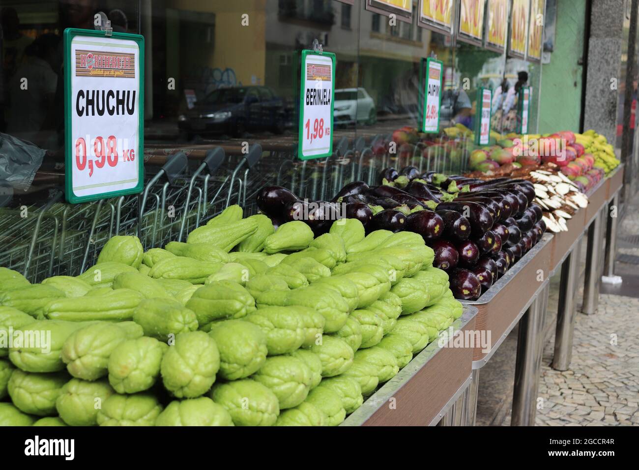 RIO DE JANEIRO, BRAZIL - Dec 06, 2017: An open-air market in Rio de ...