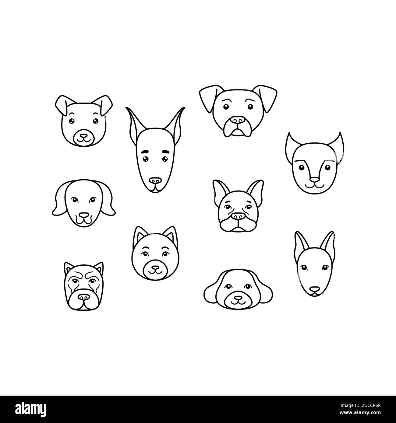 Dog isolated doodle style Stock Vector Images - Alamy