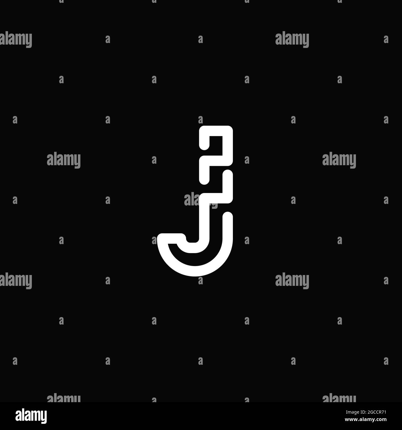 Professional and modern letter j logo with thick outline black and ...