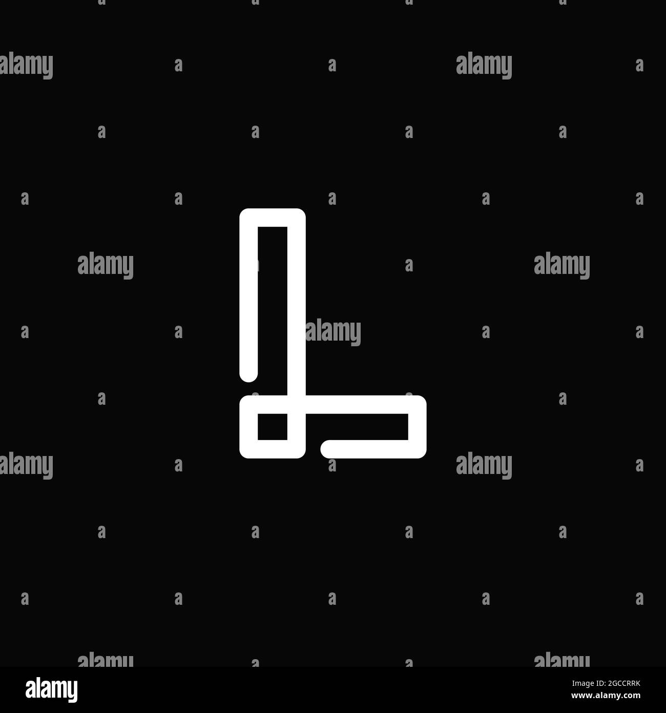 Professional and modern letter L logo with thick outline black and ...