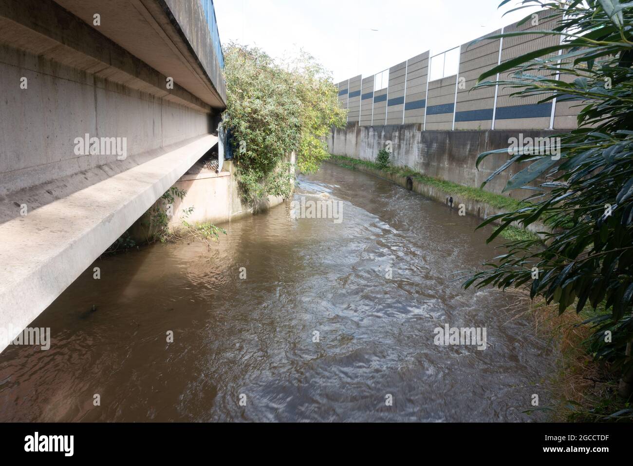 River Trent re-routing in a new naturalised channel between Stoke town ...