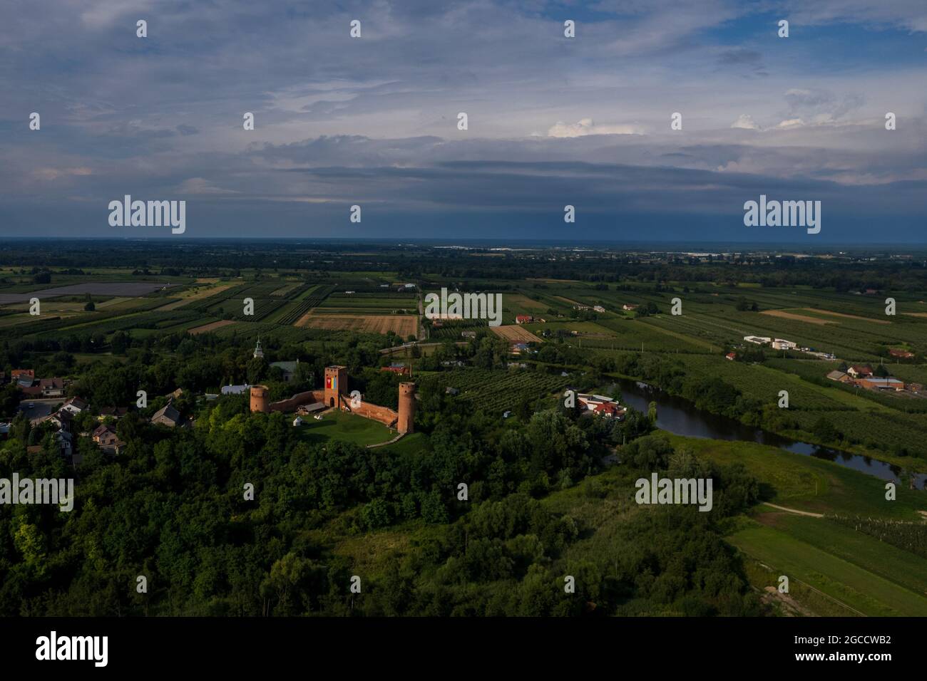 Aerial view of castle in Czersk Stock Photo - Alamy