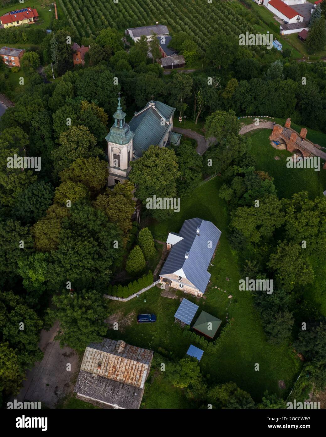 Aerial view of castle in Czersk Stock Photo - Alamy