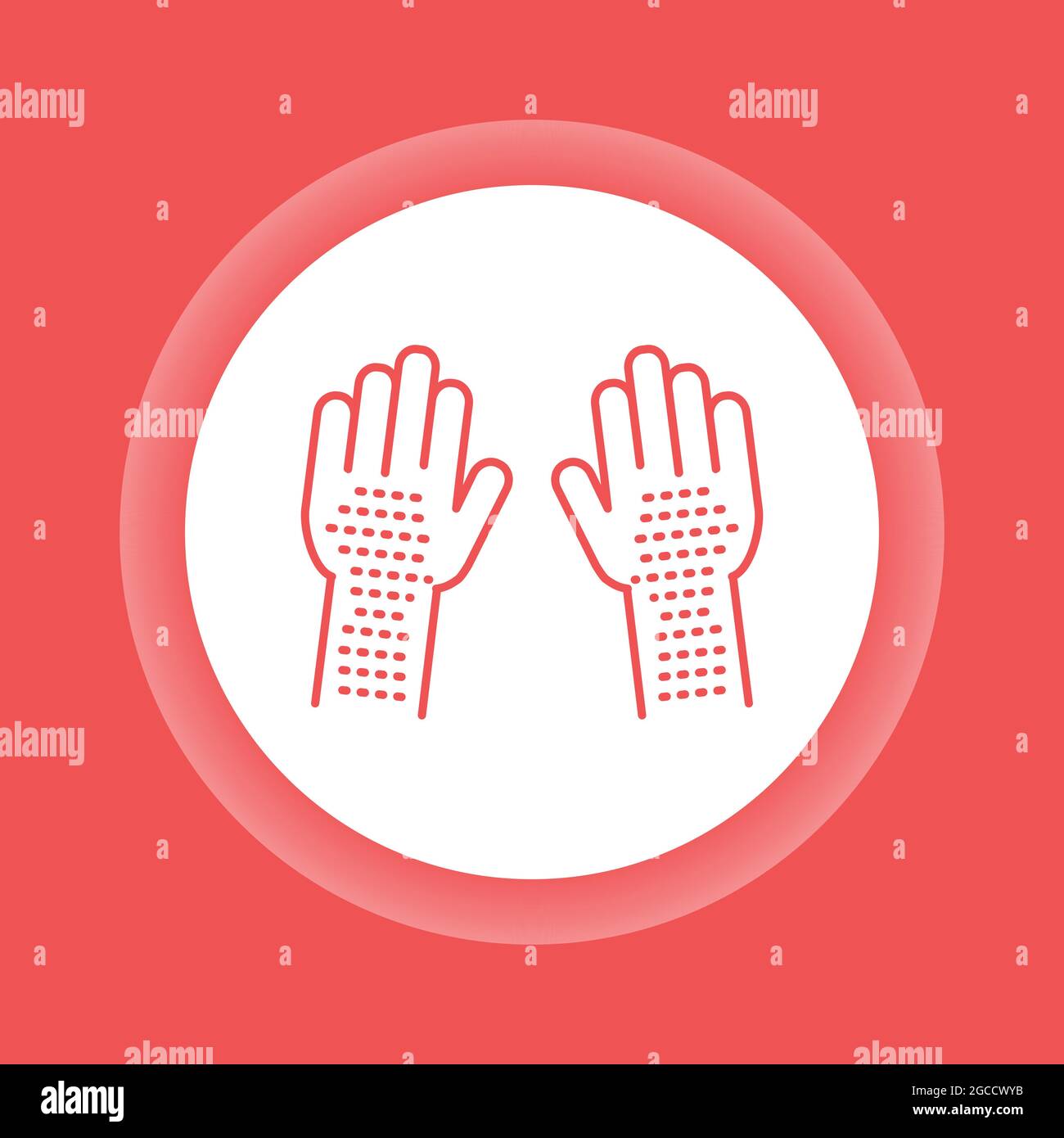 Skin rash color button icon. Allergy symptom. Dermatological diseases ...