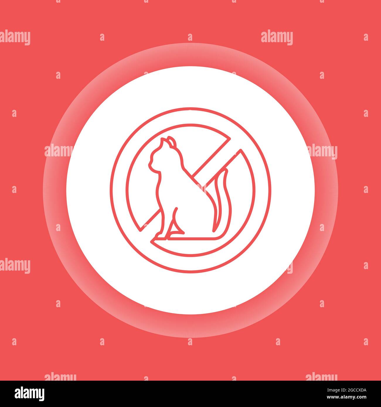 Reaction to cat hair color button icon. Allergy. Respiratory disease ...