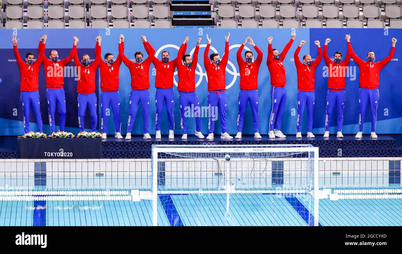 TOKYO, JAPAN - AUGUST 8: 1th place for Serbia with Gojko Pijetlovic of ...