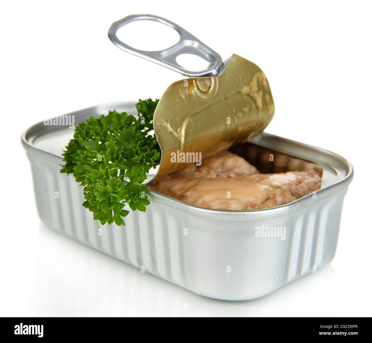 Open tin can, isolated on white Stock Photo - Alamy