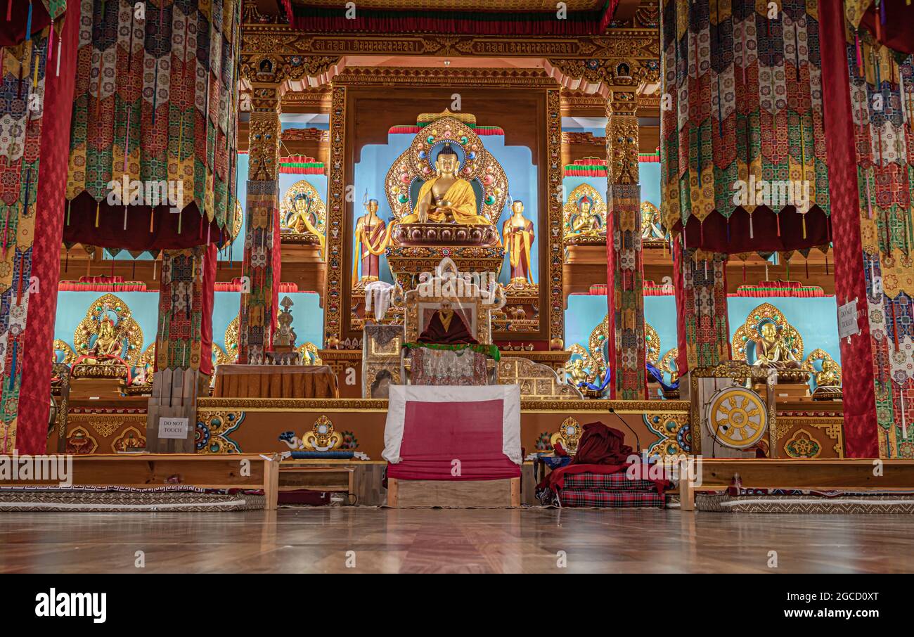 buddha golden statue at monastery at morning from flat angle image is ...