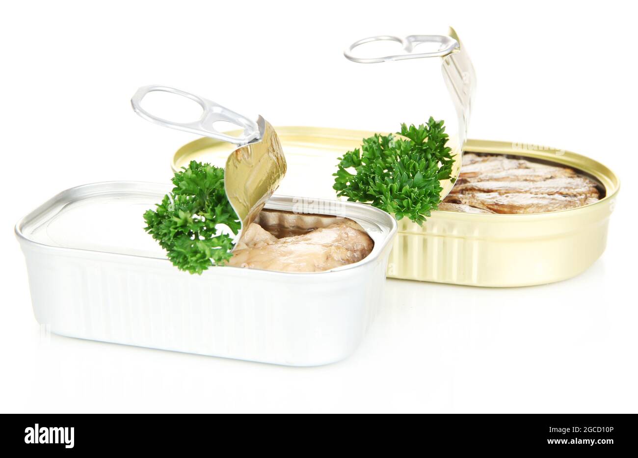 Open tin can, isolated on white Stock Photo - Alamy