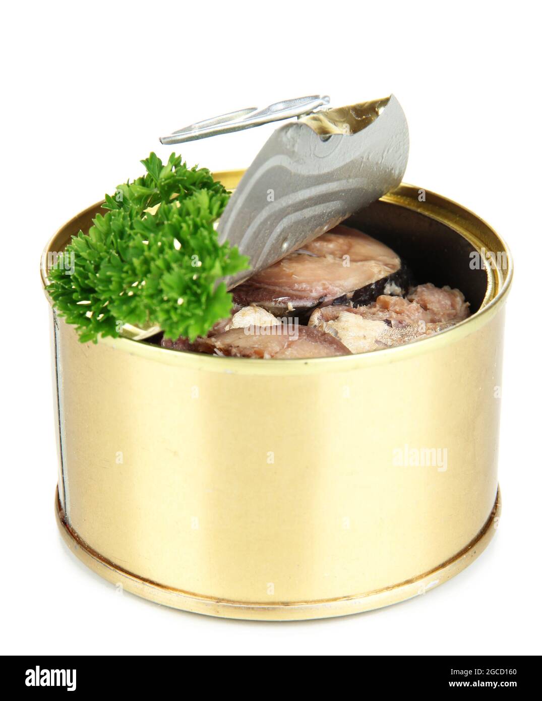 Open tin can, isolated on white Stock Photo - Alamy