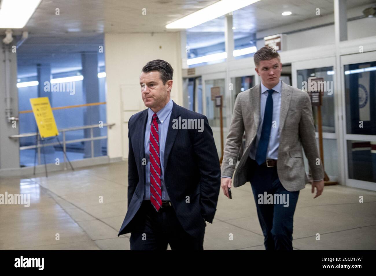 United States Senator Todd Young (Republican of Indiana) walks through ...