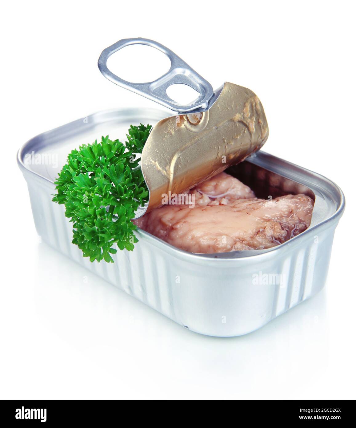 Open tin can, isolated on white Stock Photo - Alamy