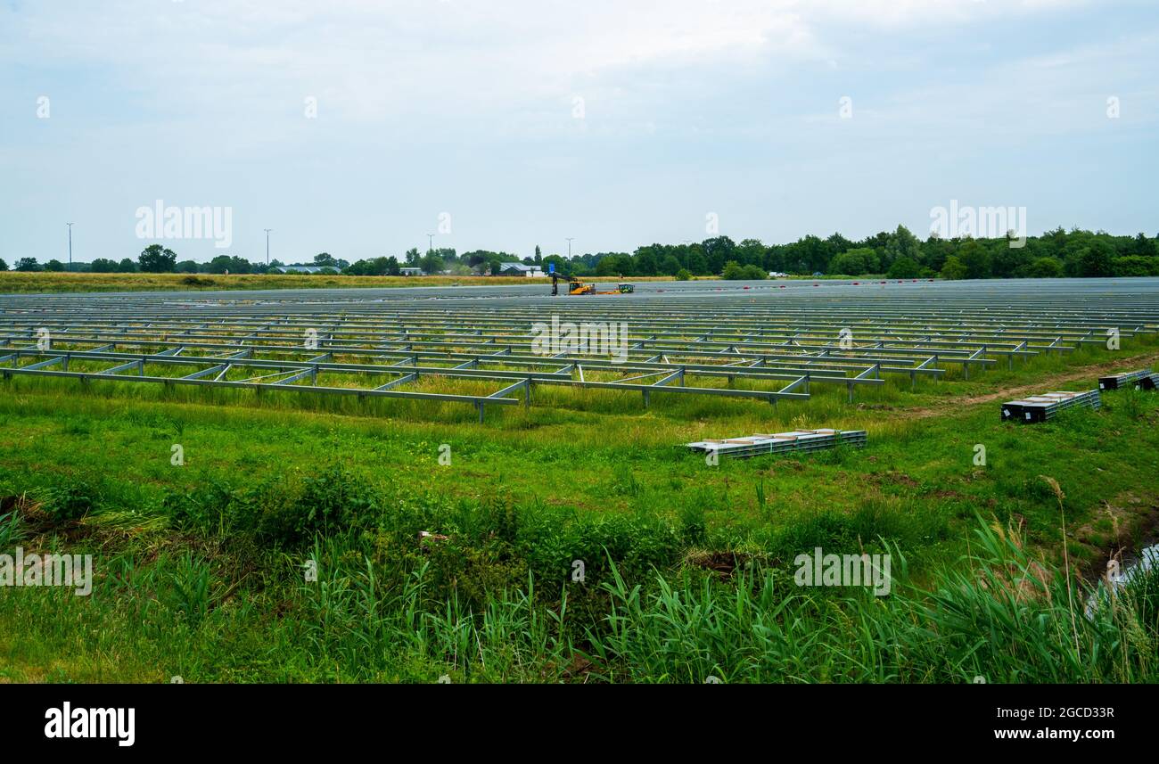 Construction of a solar energy park Stock Photo - Alamy