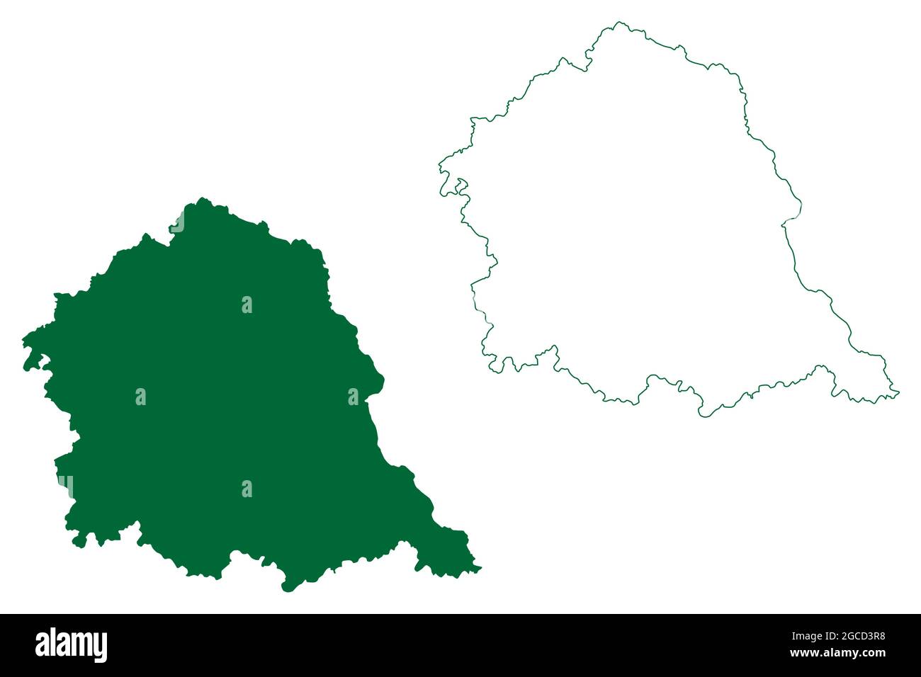 Bulandshahr district (Uttar Pradesh State, Republic of India) map ...
