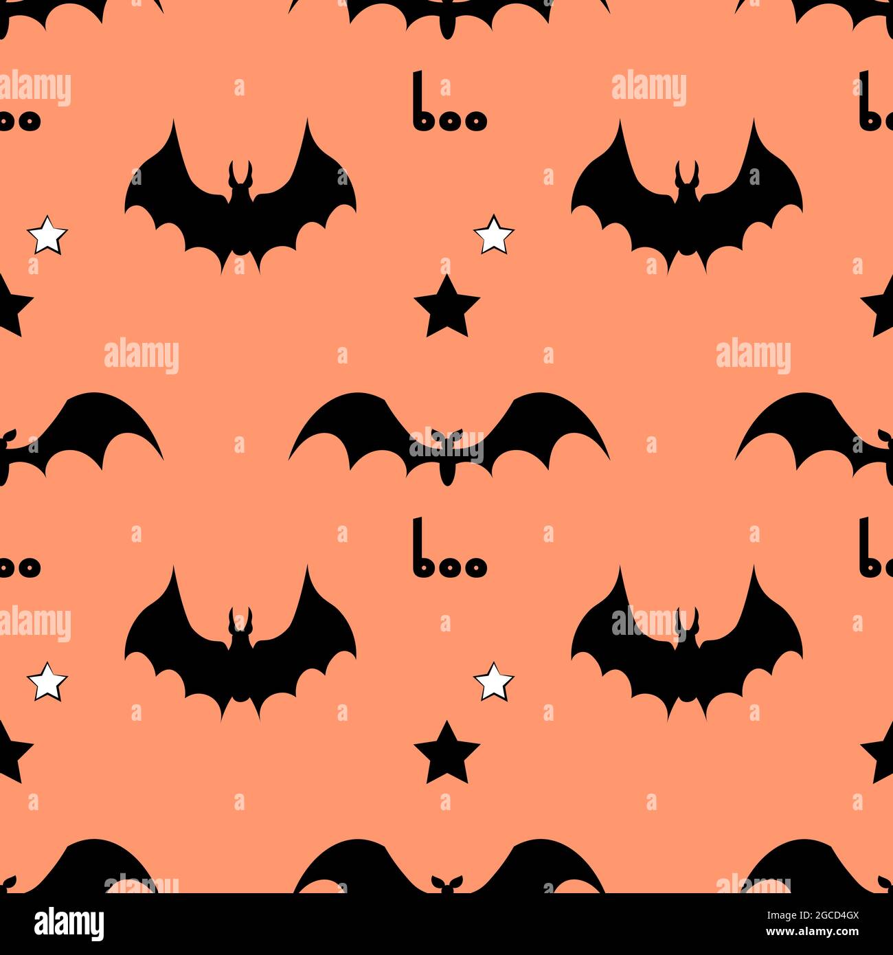 Seamless pattern with bats on a pastel background. Vector illustration ...