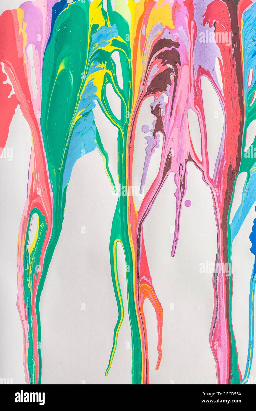 sweet tones of poster paint Splash on white paper. Splash some sweet ...