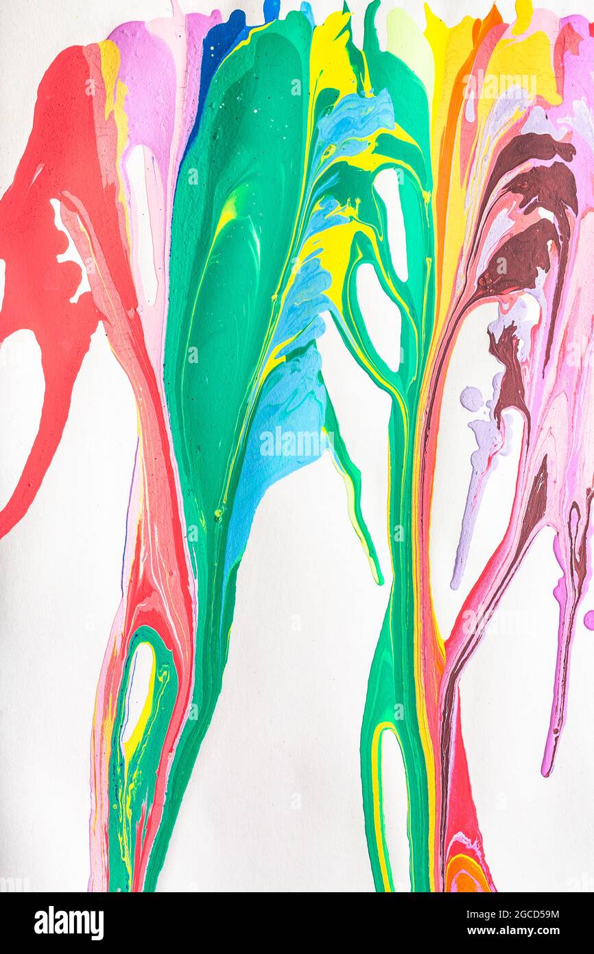sweet tones of poster paint Splash on white paper. Splash some sweet ...