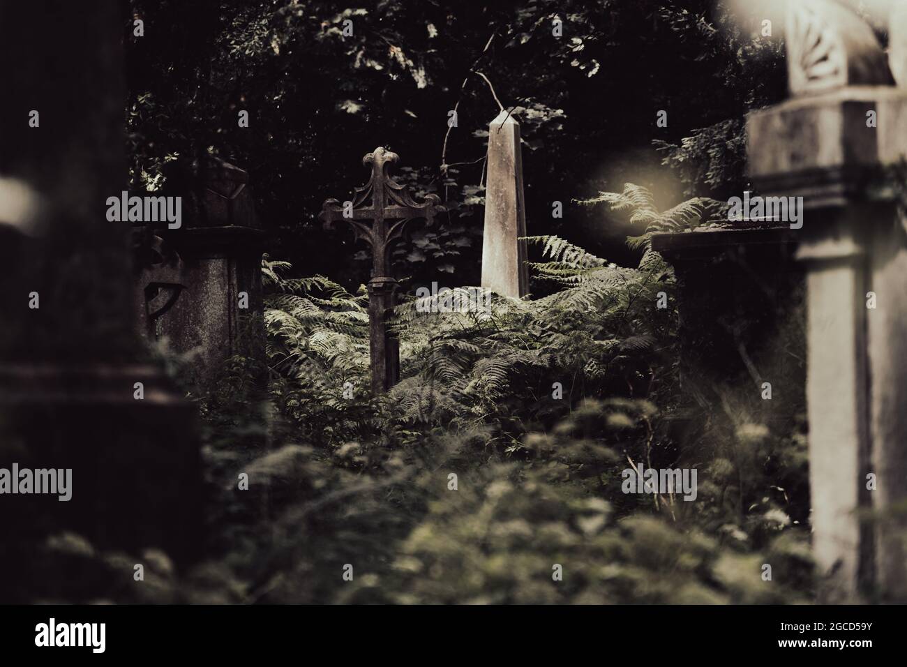 Gravestones tombstones christian cemetery hi-res stock photography and ...
