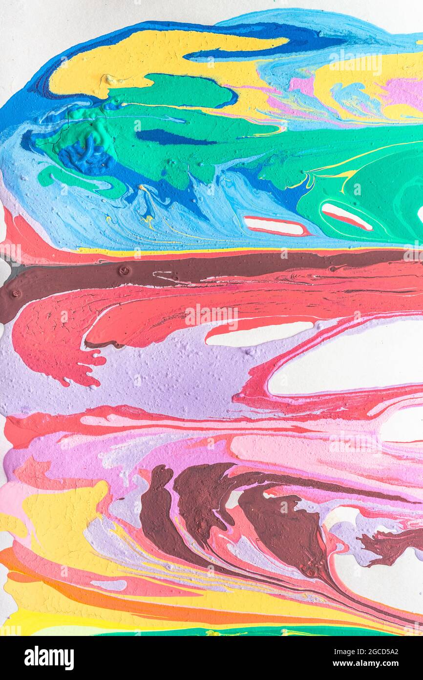 sweet tones of poster paint Splash on white paper. Splash some sweet ...