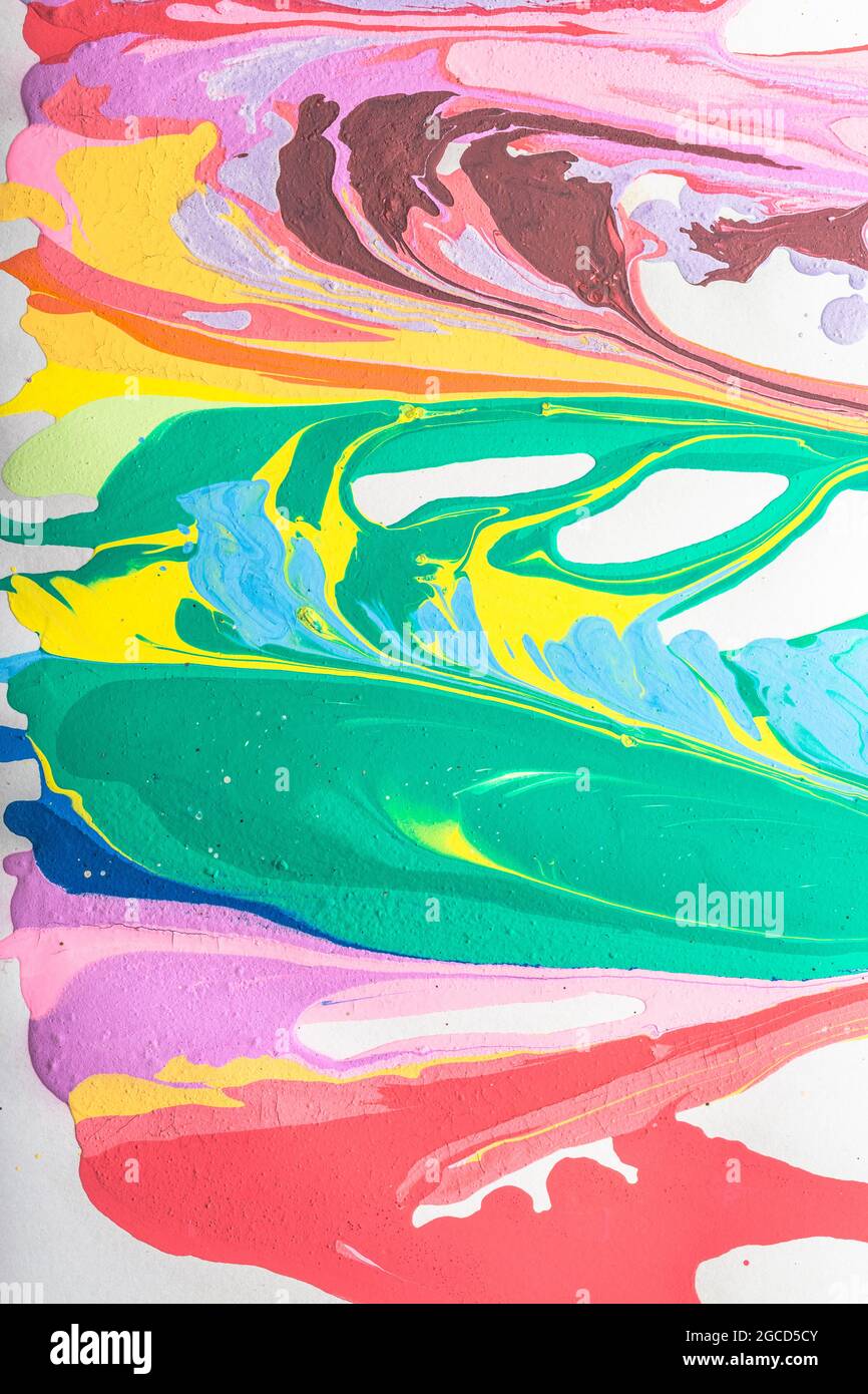 sweet tones of poster paint Splash on white paper. Splash some sweet ...