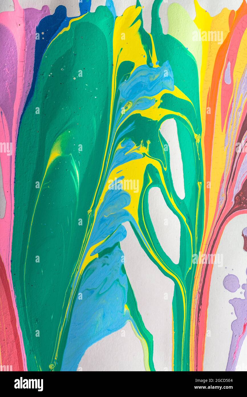 sweet tones of poster paint Splash on white paper. Splash some sweet ...