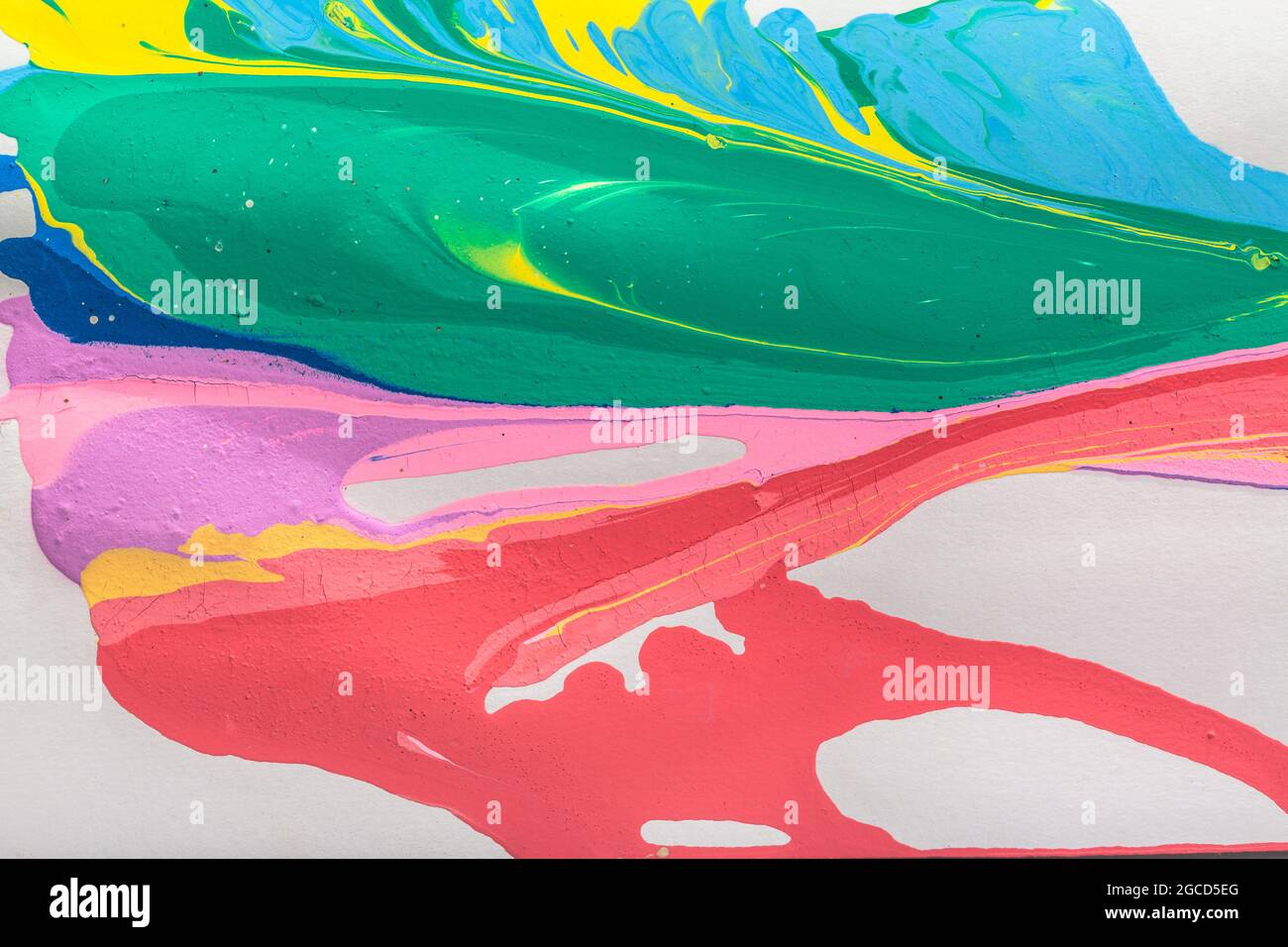 sweet tones of poster paint Splash on white paper. Splash some sweet ...