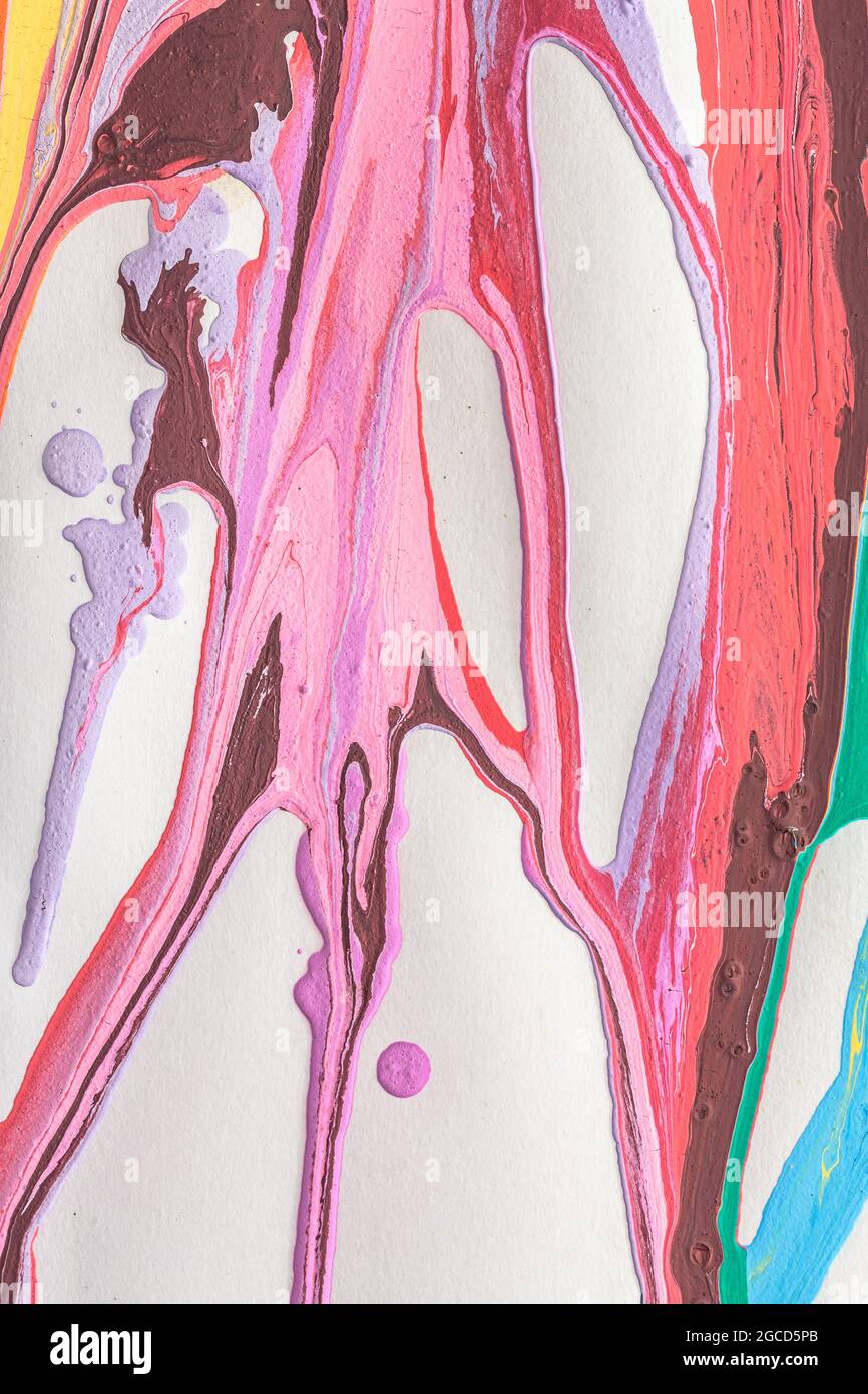 sweet tones of poster paint Splash on white paper. Splash some sweet ...