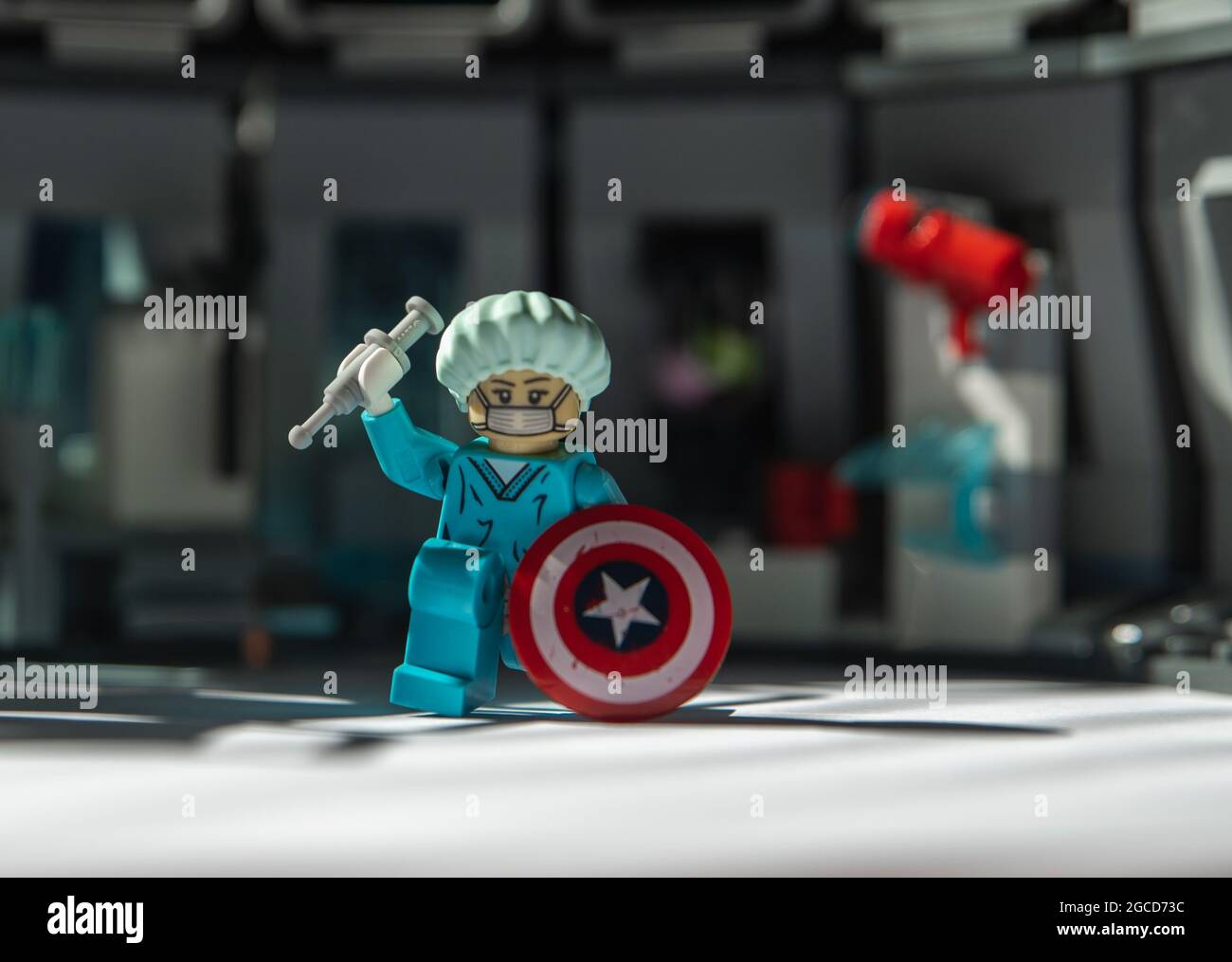 Lego minifigure of hero medic Stock Photo - Alamy